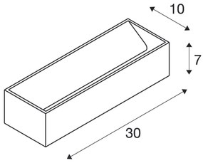 SLV 1002928 Logs , nástěnné svítidlo se svícením nahoru/dolů, 19W LED 2000-3000K, černozlatá, šířka 30cm