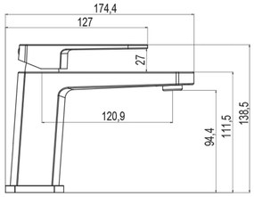 Mereo Mereo, Umyvadlová stojánková baterie, Mada, bez výpusti, chrom, s vyšší pákou, CBQ10103M