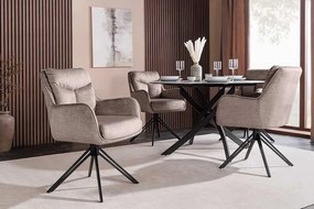 Designová otočná židle Brock taupe samet