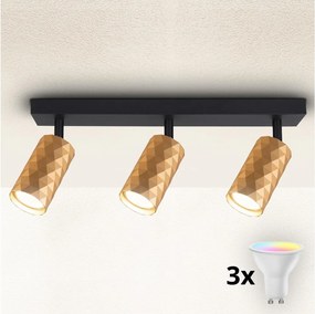 Brilagi - LED RGBW Stmív. bodové svít. SELE DIAMANT 3xGU10/6W/230V Wi-Fi zlatá