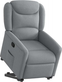 Zvedací polohovací křeslo světle šedé textil 3303194