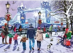 GIBSONS Puzzle Tower Bridge o Vánocích / 1000 dílků / 68 x 49 cm