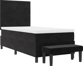 Postel s boxspringem s polštářem s čelo Černá 190 x 90 cm samet 3344482