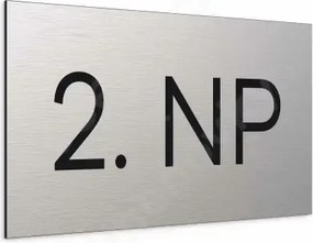 ACCEPT Označení podlaží "2. NP" - stříbrná tabulka - černý popis