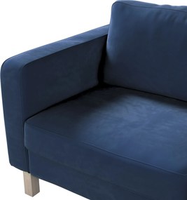 Potah na pohovku IKEA  Karlstad 2-místná, nerozkládací, krátký barva tmavě modrá látka lesklé, sametová