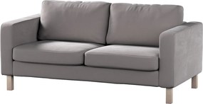 Potah na pohovku IKEA  Karlstad 2-místná, nerozkládací, krátký barva šedá látka lesklé, sametová