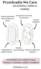 Prostěradlo Sleepee We Care do kočárku, košíku a kolébky tečky/Bloom
