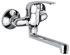 Mereo, Dřezová nástěnná baterie, Lila, 150 mm, s ramínkem plochým rovným 210 mm, chrom CBEE302