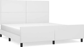 Rám postele s čelem bílý 180x200 cm umělá kůže 3125464