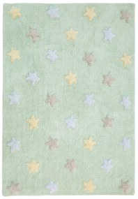 Lorena Canals koberce Bio koberec kusový, ručně tkaný Tricolor Stars Soft Mint - 120x160 cm