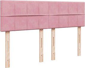 Osmanský rám postele s matrací růžová 140x200cm samet 3311782