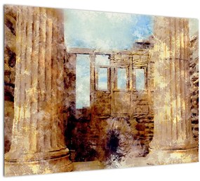 Skleněný obraz - Érechthéion, Athény, Řecko (70x50 cm)