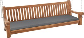 Houpací lavice Joyce s sedací polštář 200 cm + teak – tmavě šedá