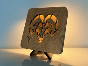 Li-Go Znamení "Beran" lampa 19x19 cm provedení povrchu: bříza