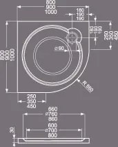 ROLTECHNIK akční set: sprchový kout GR2 design plus / 900 + vanička z litého mramoru TAHIT