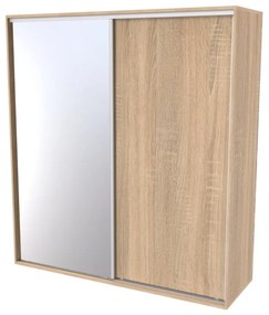 Nábytek Mikulík Skříň FLEXI 2 - dveře plné a zrcadlo ROZMĚR: (š/v/h) 200 x 220 x 65 cm