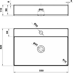 Sapho, AURUM nerezové umyvadlo 55x42 cm, včetně výpusti, zlatá, AU202