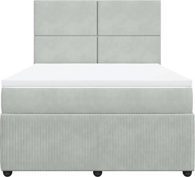 Box spring postel s matrací světle šedá 160x200 cm samet 3292376