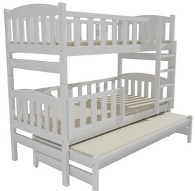 Patrová postel s výsuvnou přistýlkou PPV 007 90 x 190 cm - bílá