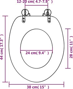 vidaXL WC sedátko s funkcí pomalého sklápění MDF zelená vodní kapka [146915]