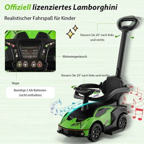 Costway Autosedačka Lamborghini s madlem a úložným prostorem tahač s volantem