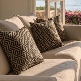 SCANquilt povlak SOFAS kristal žlutočerná 45 x 45 cm