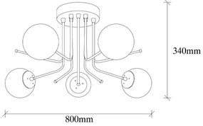 Přisazený lustr DAISY 5xE27/40W/230V