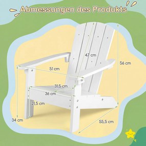 Costway Dětská židle Adirondack ze zahradní židle HIPS s ergonomickou opěrkou