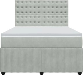 Box spring postel s matrací světle šedá 140x200 cm samet 3292370