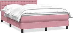 Box spring postel s matrací růžová 160x210 cm samet 3316604