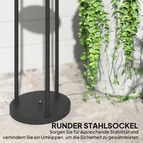 Outsunny Solární stojací lampa z ratanu, solární lampy s čidlem světla, 3 světla, solární svítilna v boho stylu, IP44, Ø37 x 144H cm