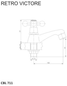 Mereo Retro Viktorie umyvadlový kohoutek stojánkový mosaz chrom CBL711
