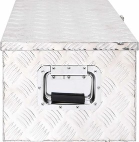 Úložný box stříbrný 80 x 39 x 30 cm hliník 152252