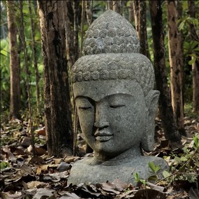 Budha hlava, tesaný 60 cm