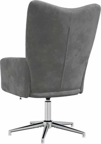 Relaxační křeslo tmavě šedé samet 328118
