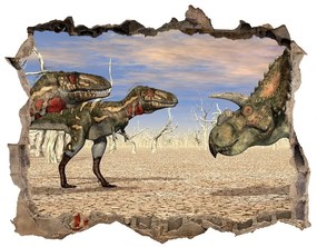 Wallmuralia Díra 3D fototapeta nálepka Dinozaury 95x64 cm