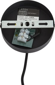 Japandi závěsná lampa černá s bílým lněným stínidlem 50cm - Rieu