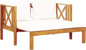 2místná zahradní lavice s poduškami 122 cm masivní akácie 310307