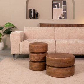 LABEL51 Odkládací stolek MILLY ø35 cm tmavě hnědý
