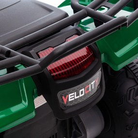 HOMCOM Dětská elektrická čtyřkolka, max. 4 km/h, od 3 let, LED světlomety, hudební připojení, černá+zelená 88 x 45 x 50 cm