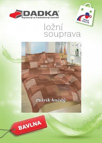 DADKA Bavlněné povlečení Patrik hnědé 140x200, 70x90 cm
