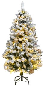 Umělý sklápěcí vánoční stromek se 150 LED a koulemi 150 cm - Default Title