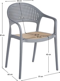 Kondela Stohovatelná židle, šedá/béžová, LADIS