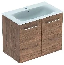 Geberit Selnova Square - Umyvadlová skříňka 635x788x480 mm, s umyvadlem, 2 dvířka, ořech hickory 501.258.00.1