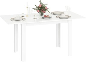 HOMCOM Rozkládací Jídelní Stůl pro 4-6 Osob s Otočnými Panely, Rozkládací Kuchyňský Stůl z MDF, do Jídelny, Obývacího Pokoj, 120-160x80x78 cm, Lesklá