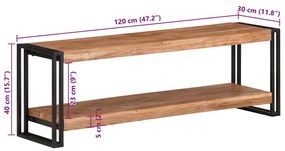 vidaXL Marketos TV stolek 120 x 30 x 40 cm masivní akáciové dřevo