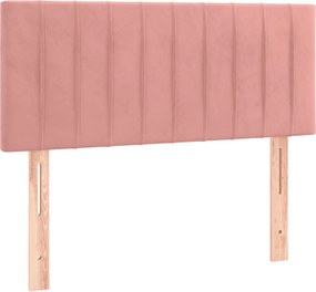 Box spring postel s matrací růžová 90x200 cm samet 3141406