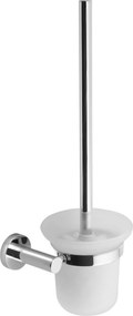 Sapho X-Round - WC štětka nástěnná s držákem, mléčné sklo/chrom XR323