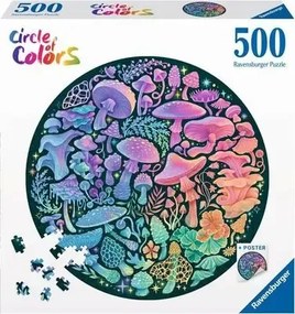 Ravensburger Kruhové puzzle: Houby / 500 dílků / od 12 let
