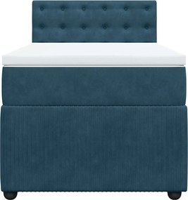 Box spring postel s matrací modrá 90 x 200 cm samet 3289942